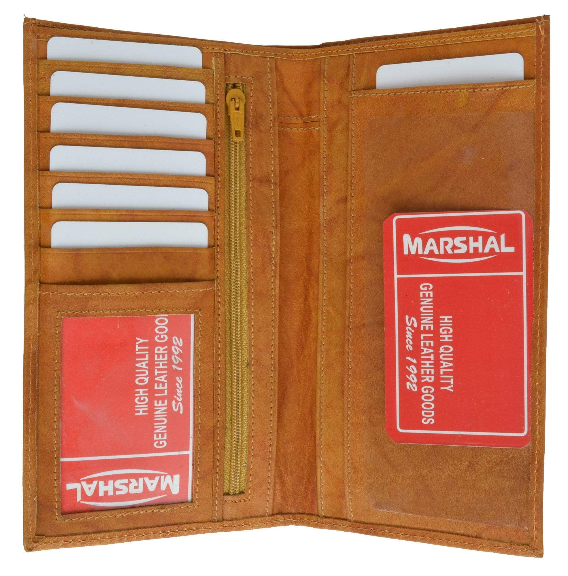 Genuine Leather Sim Checkbook Organizer ID Credit Card Holder Wallet ...