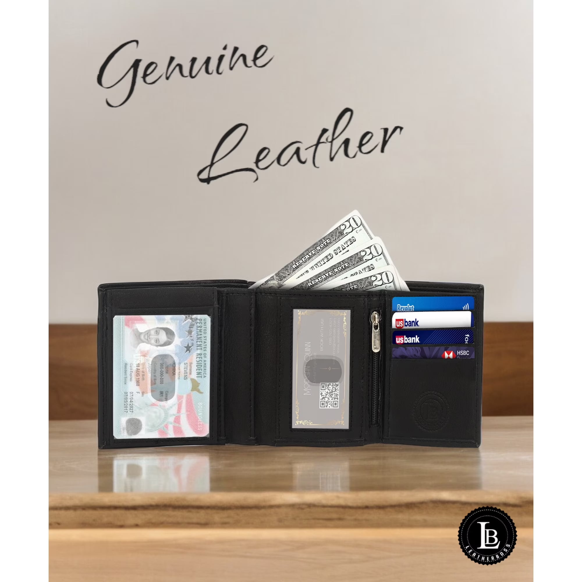 Genuine Leather Slim Trifold Wallet for Men | RFID Blocking Men’s ...