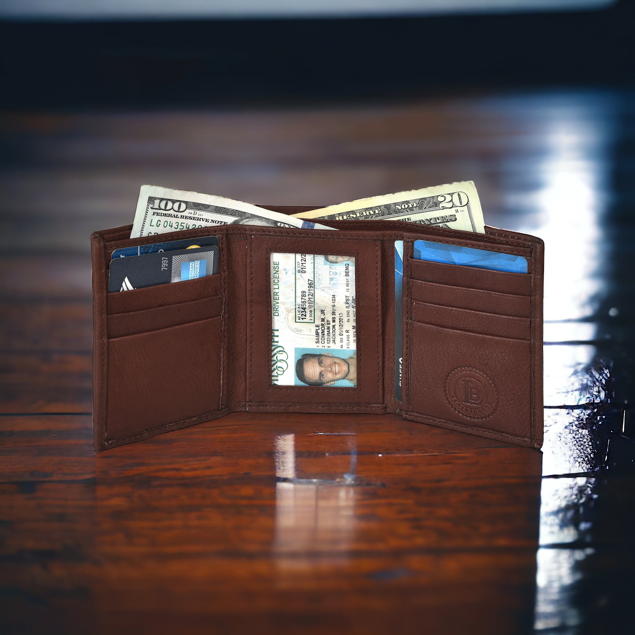 Genuine Leather Slim Trifold Wallets For Men - Mens Wallet RFID ...