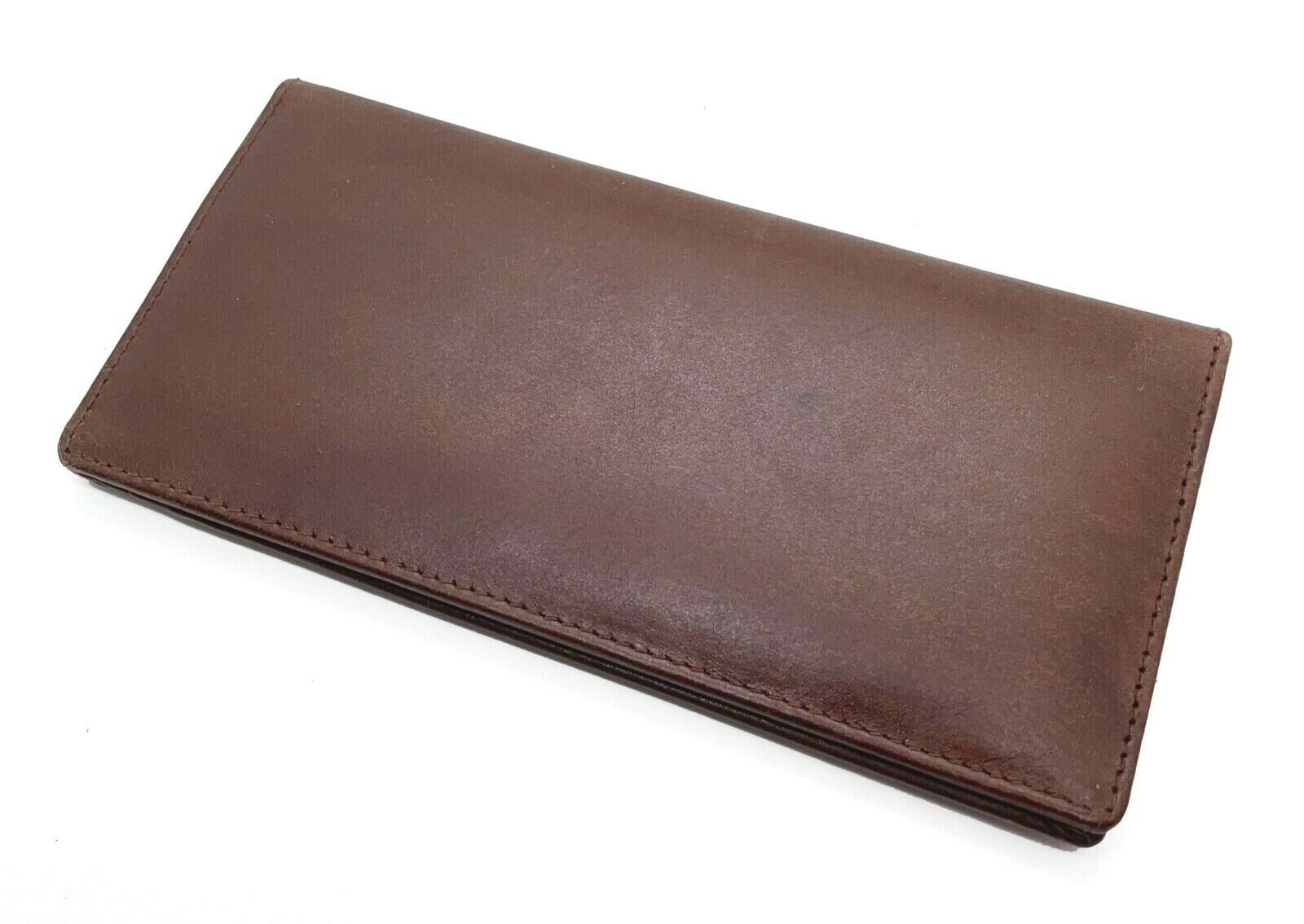 Genuine Leather Standard Plain Checkbook Cover Long Wallet Men Women ...
