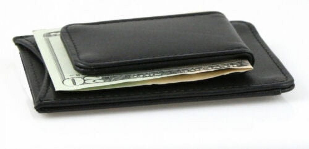 Genuine Leather Strong Magnetic Money Clip Ultra Thin Card Wallet ...