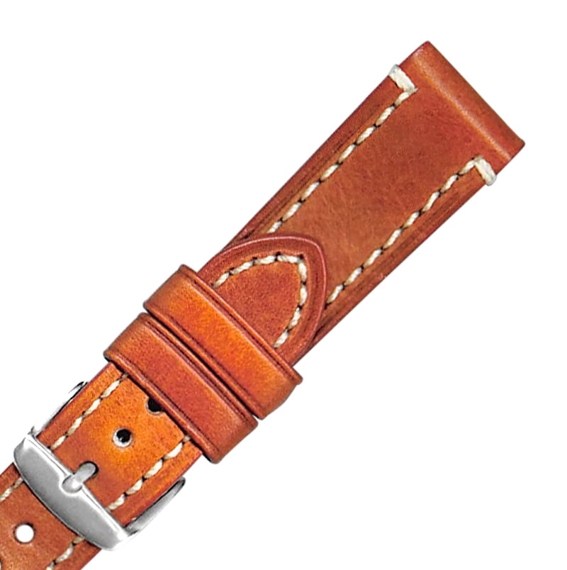 Genuine Leather Tan Watch Strap with Contrast Stitching - Walmart.com