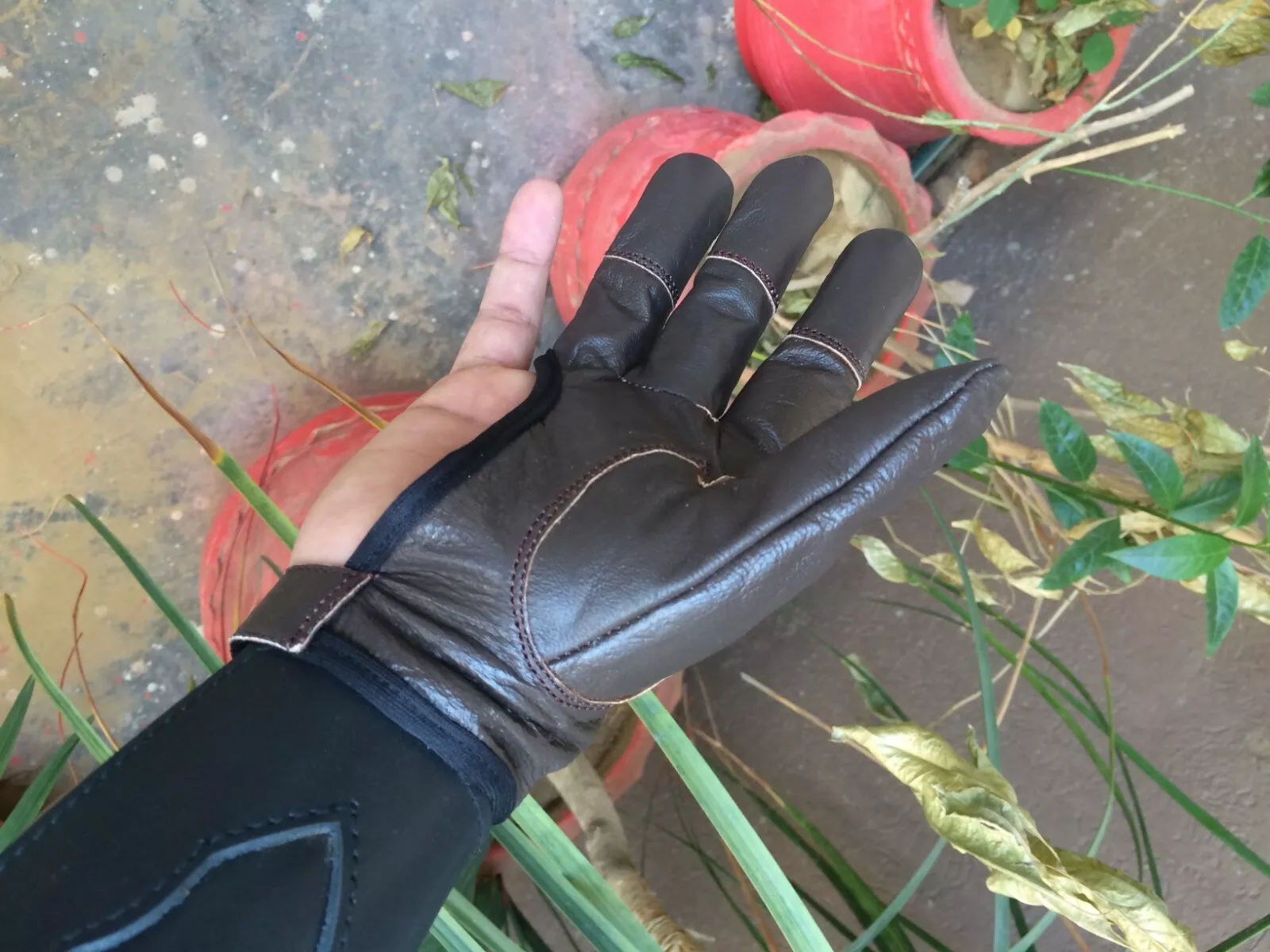 Genuine Leather Traditional Archery Shooting Leather Glove, Durable ...