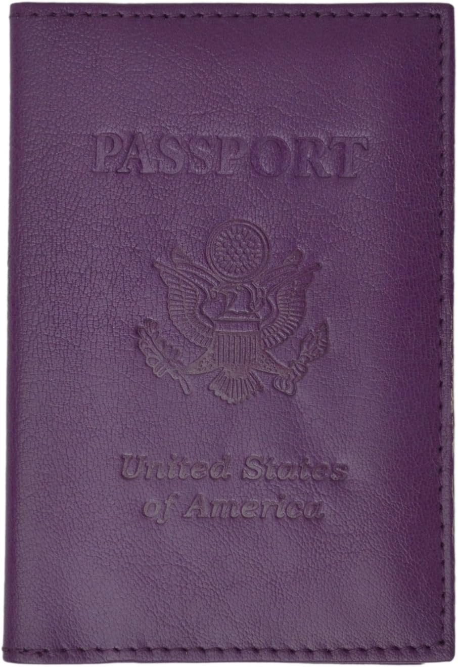 Genuine Leather USA Embossed Passport Cover, Holder and Case for Travel ...