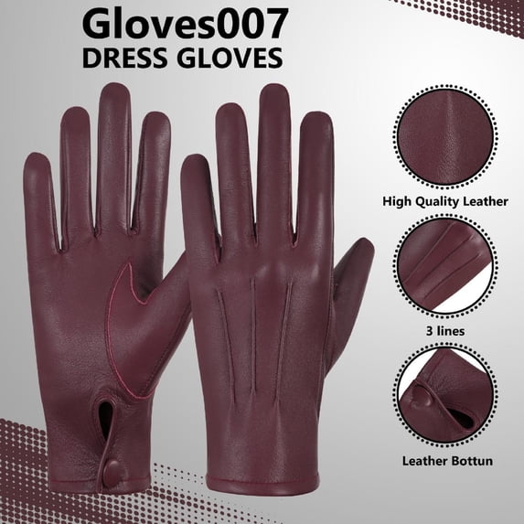 Genuine Leather Unlined Full Finger Dress Gloves For Men - Walmart.com