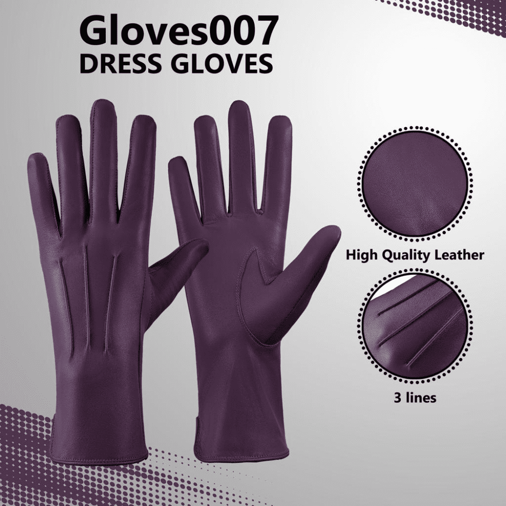 Genuine Leather Unlined Women Dress Gloves With Beautiful Standard ...