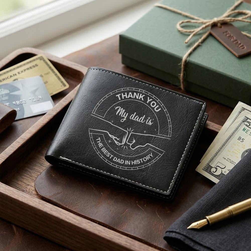 Genuine Leather Wallet for Men, Personalized Card Holder with Cash ...