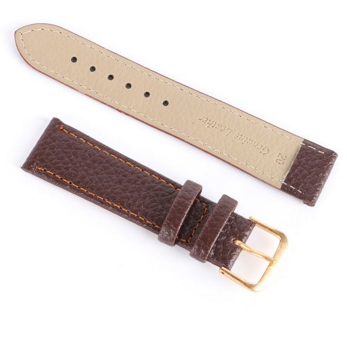 Genuine Leather Watch Band Strap Litchi Pattern Printed Pin Buckled Adjustable Leather Wristband ...