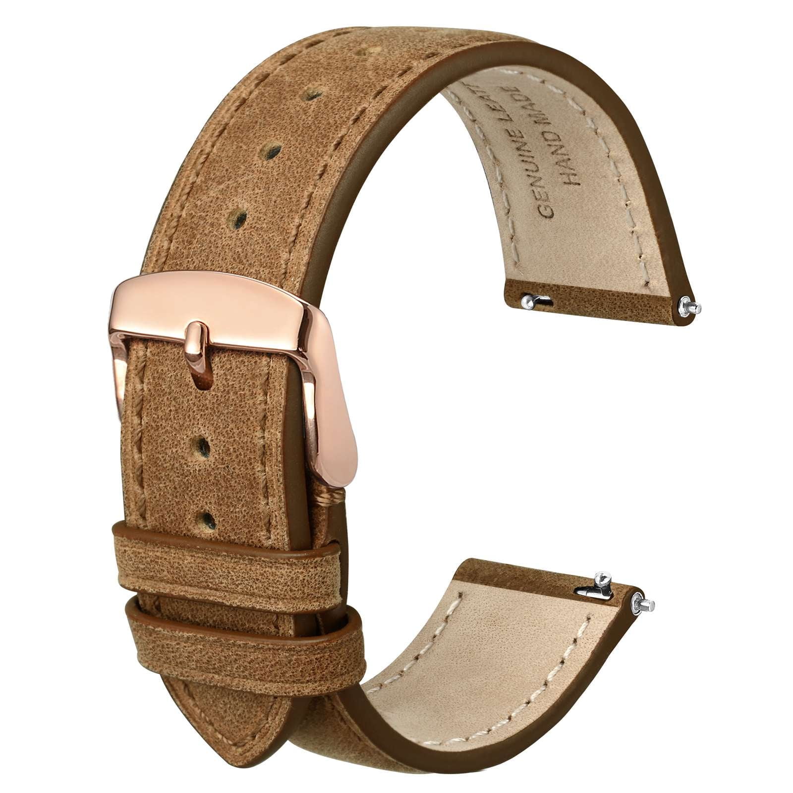 Genuine Leather Watch Bands Quick Release, Crazy Horse Leather Watch ...