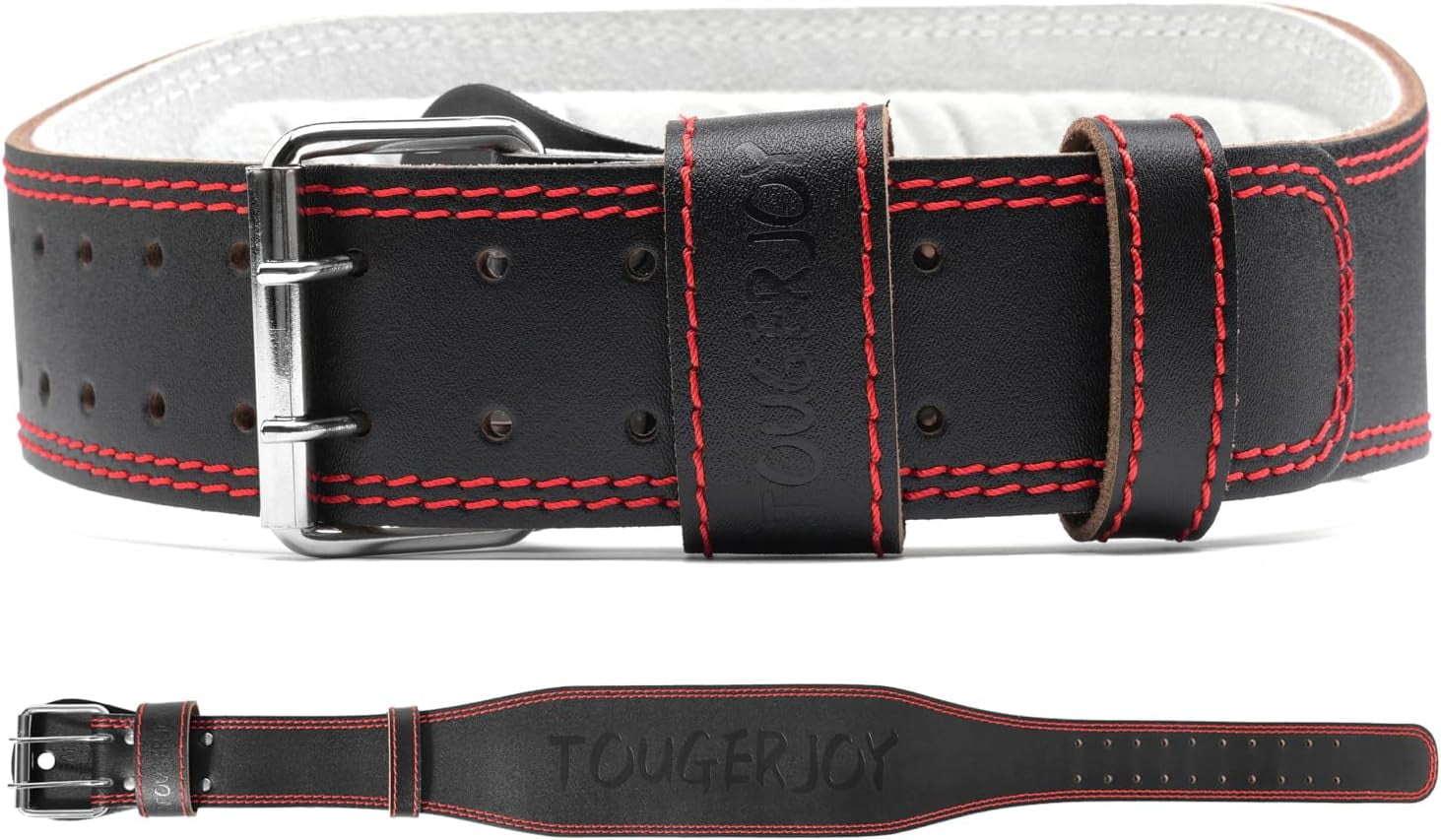 Genuine Leather Weight Lifting Belt for Men Double Prong Power Belt ...