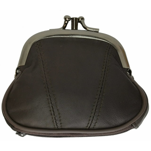 Genuine Leather Women's Change Purse Clasps Open Coin Holder Many ...