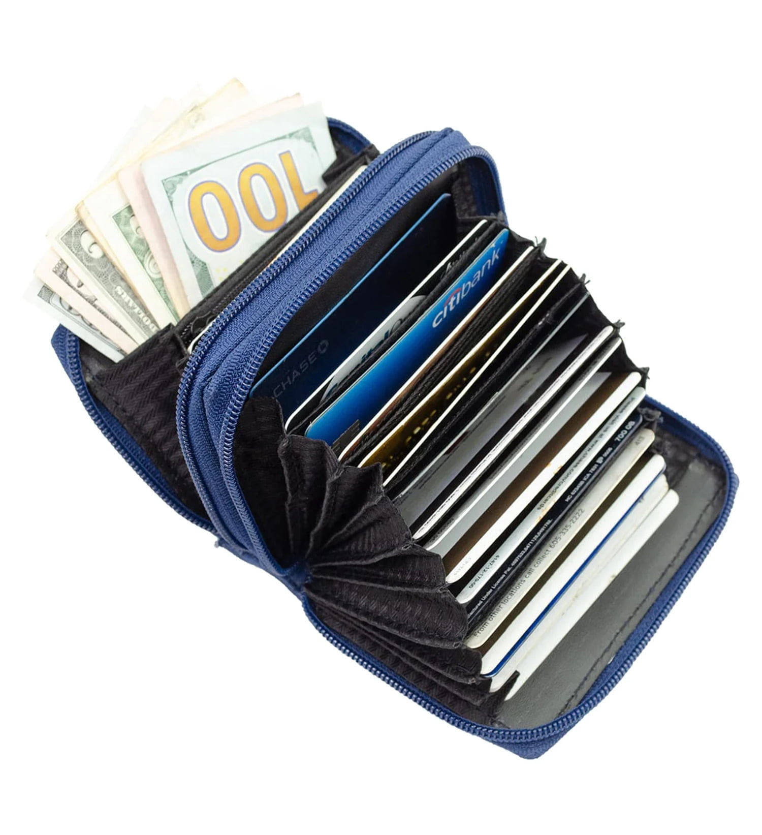 Genuine Leather Women's Large Change Purse Clasps Open Coin Card Holder ...