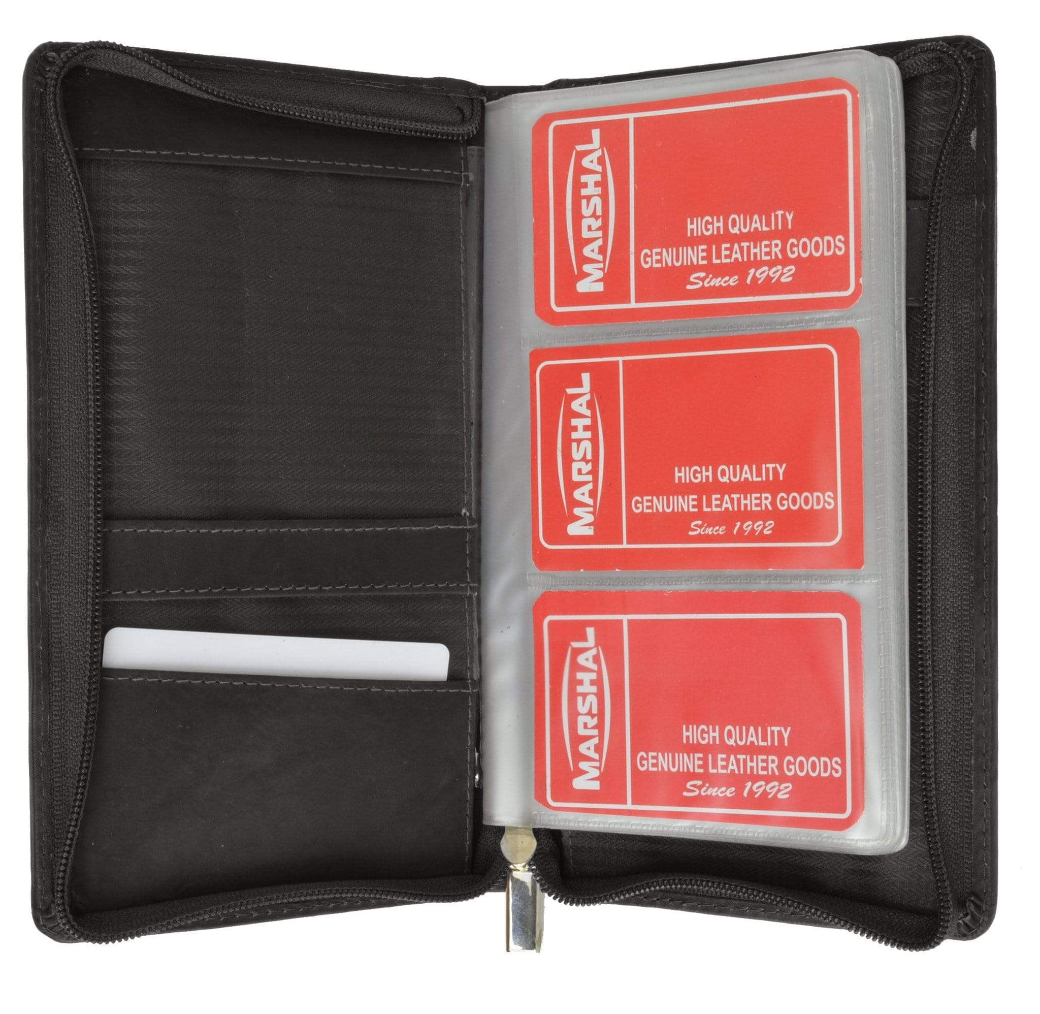 Genuine Leather Zip Around Large Business Credit Card Holder 3670 CF (C ...
