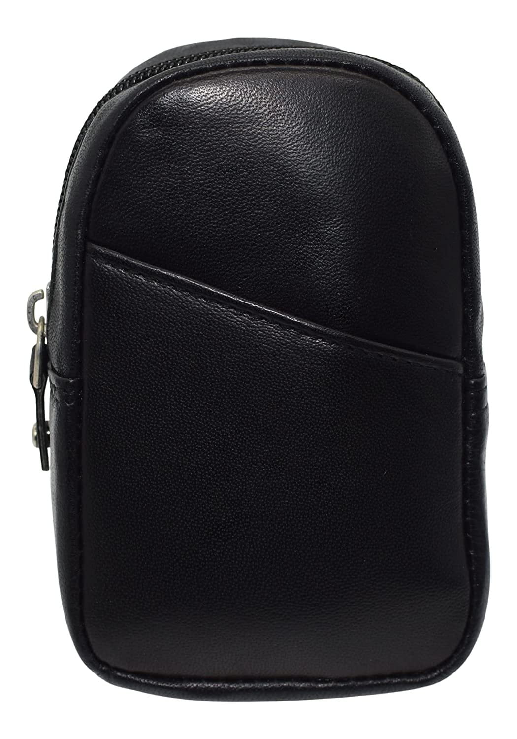 Genuine Leather Zipper Around Cigarette Case Holder and Lighter Pouch ...