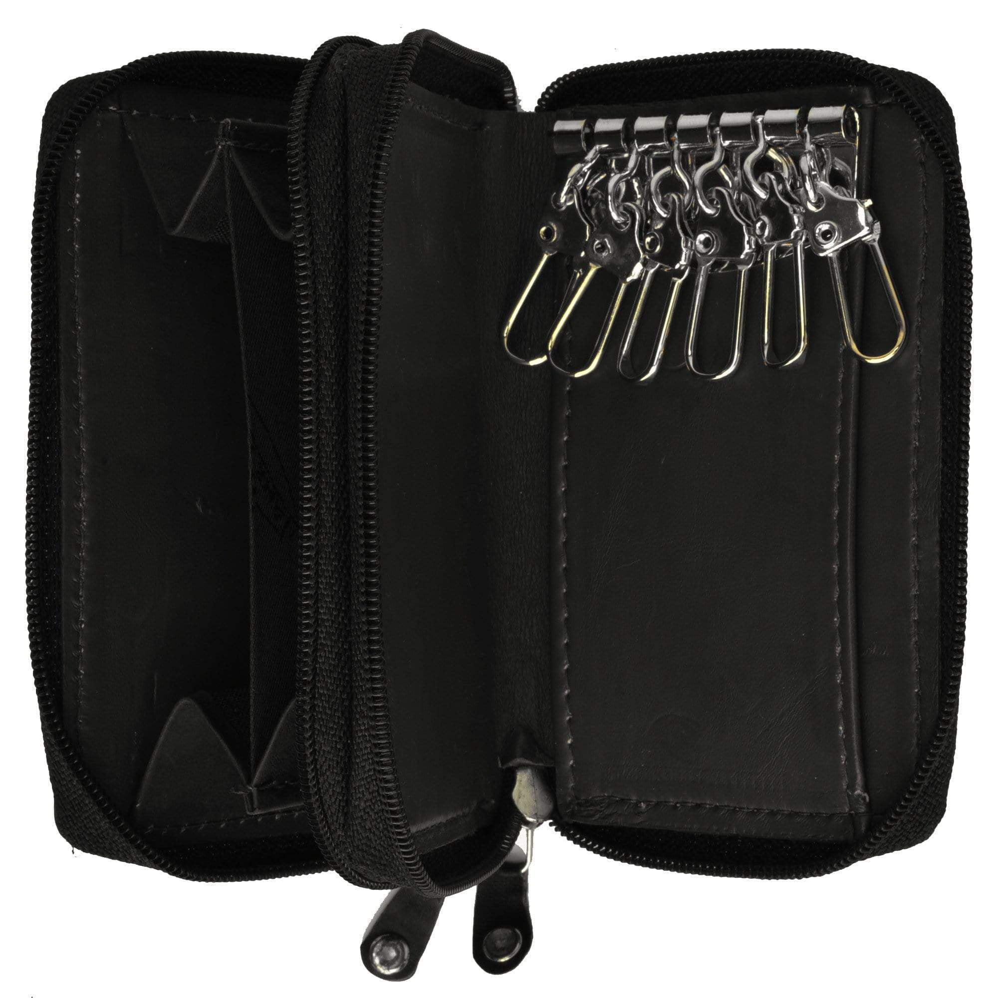 Genuine Leather Zipper Key Chain Holder Wallet 212 CF (C) - Walmart.com