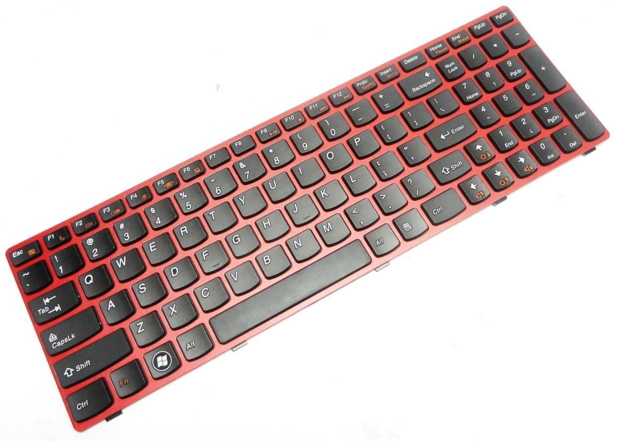 Genuine Lenovo Ideapad G580 G585 580 Z585 Red Frame Keyboard 25202746 ...