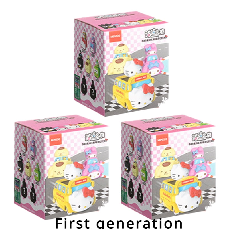 Genuine MINISO Sanrio Blind Box Car Toys Building Blocks Assembly Model ...