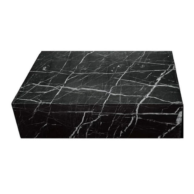 Genuine Marble Block Coffee Table - Black Marble - Walmart.com