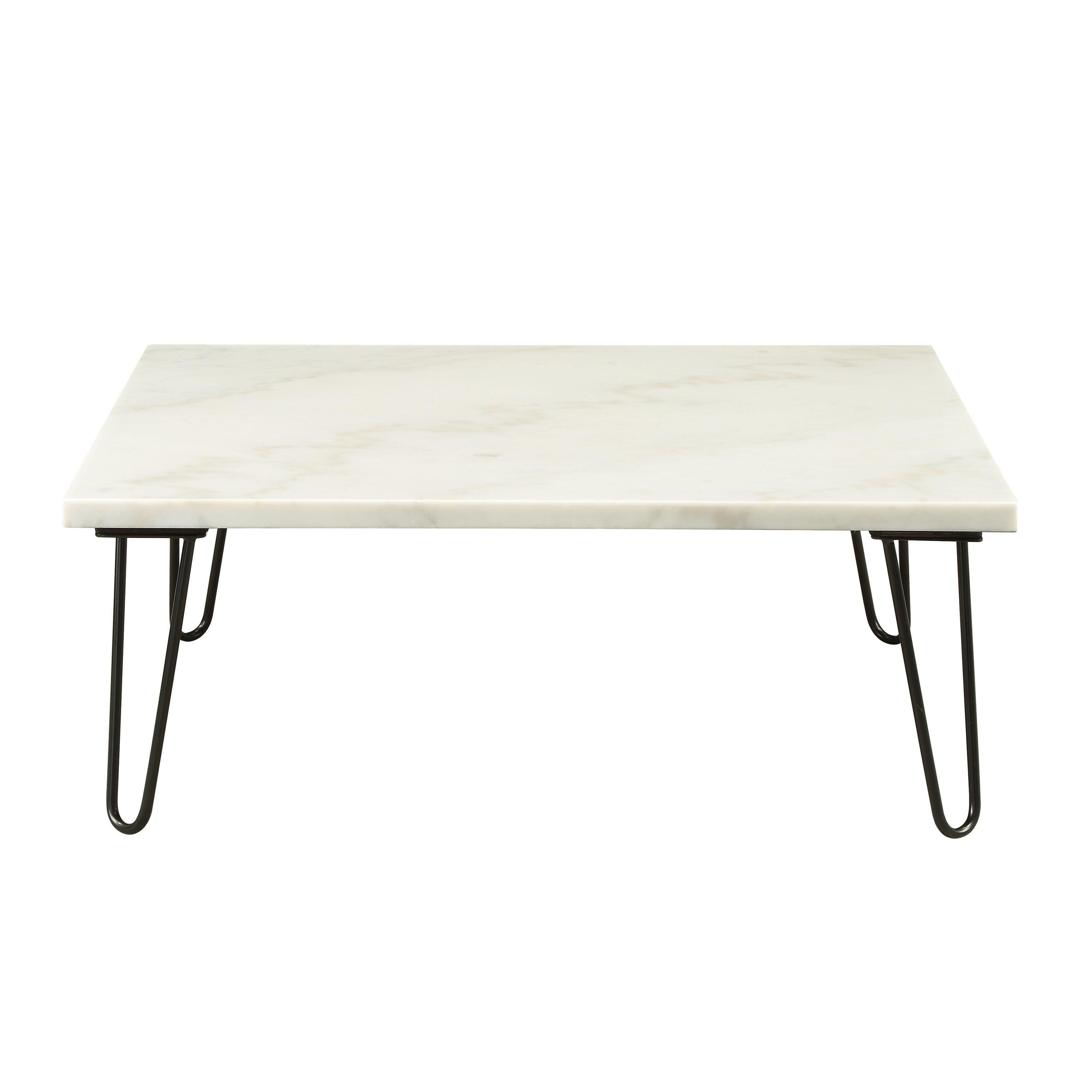 Genuine Marble Coffee Table with Metal Base - Walmart.com