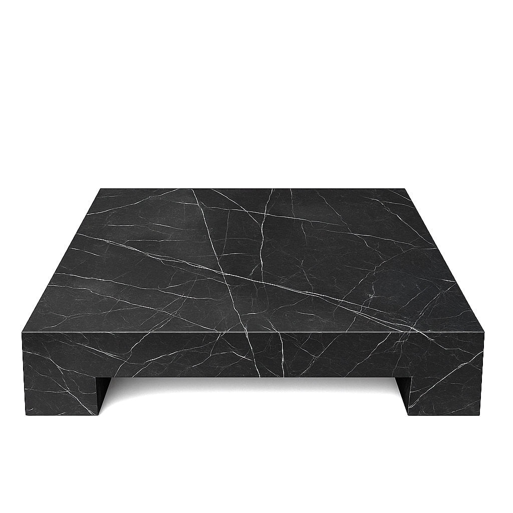 Genuine Marble Rectangular Four Legs Coffee Table - Nero Black Marble ...