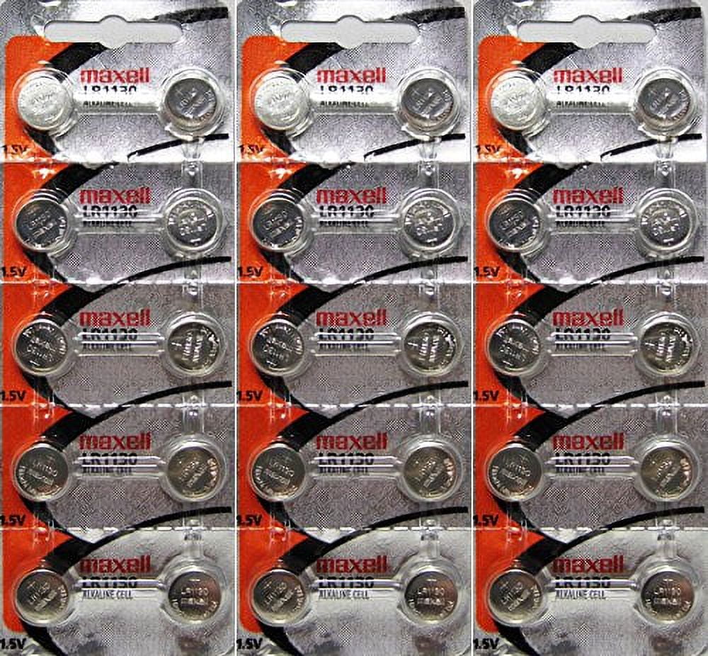 Genuine Maxell LR1130 Alkaline 1.5v Cell Button Battery x 30 - Walmart.com