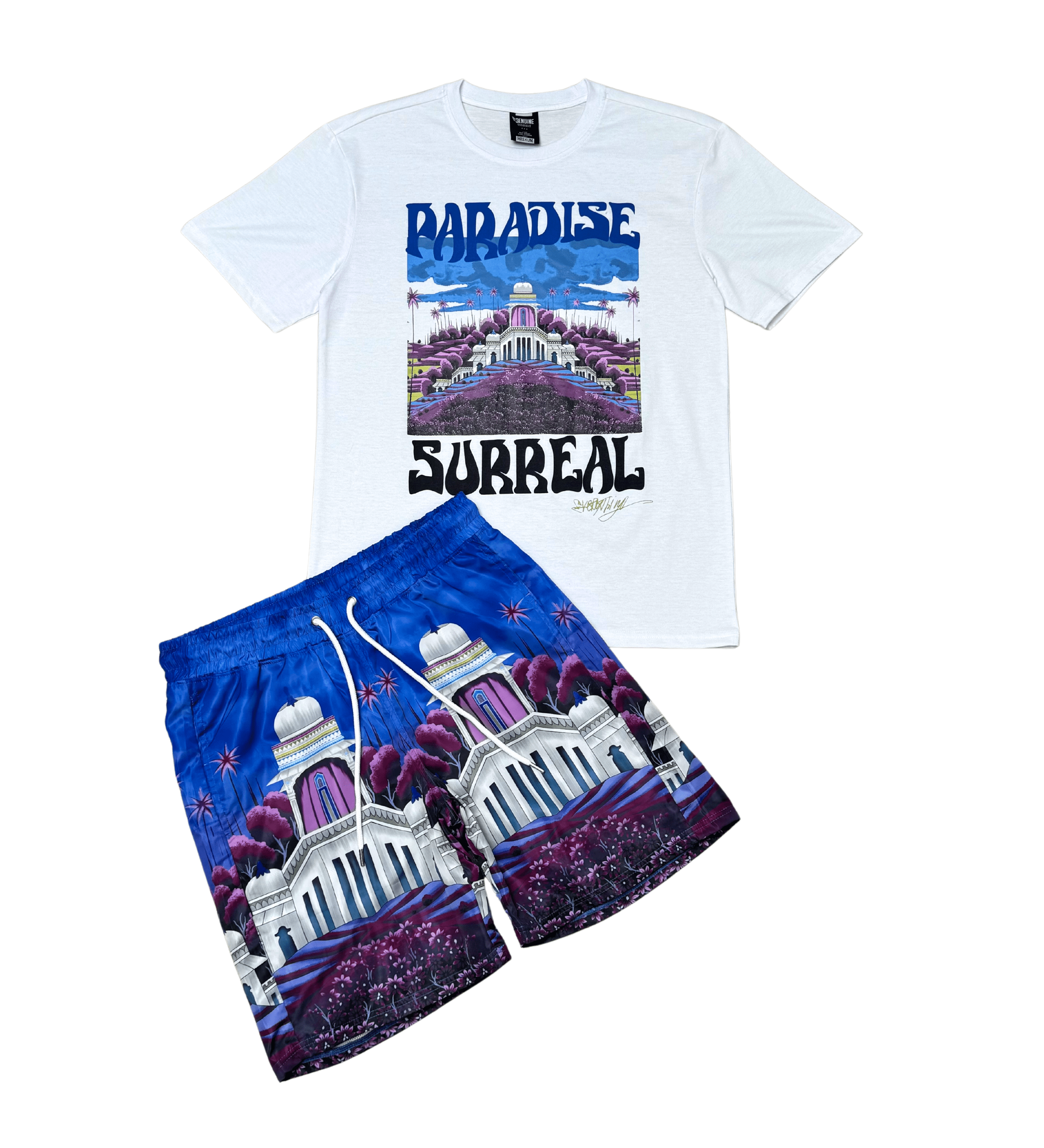 Genuine Mens Paradise Surreal Tshirt Short Set Streetwear Fashion ...