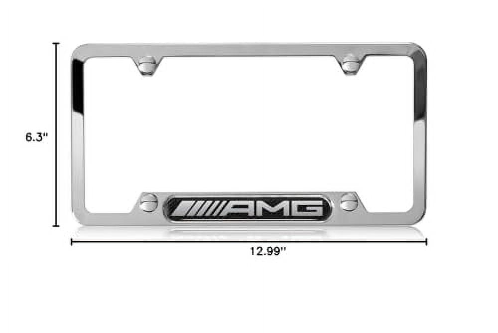 Genuine Mercedes Benz AMG Stainless Steel w/ Carbon Fiber License Plate ...