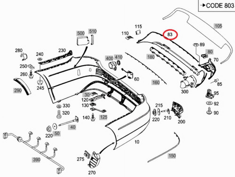 Genuine Mercedes-Benz E350 Rear Bumper-Lower Cover Paneling 2128855425 ...