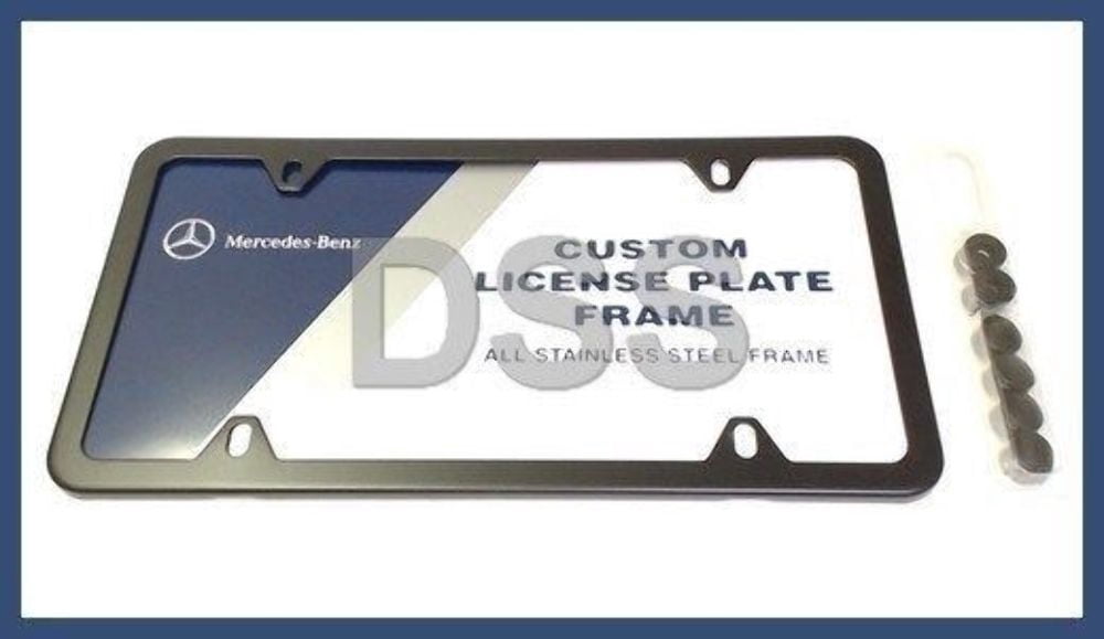 Genuine Mercedes-Benz License Plate Frame Powder Coat Stainless Steel ...