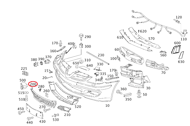 Genuine Mercedes-Benz SLK Front Bumper Grill Center Grille OE ...