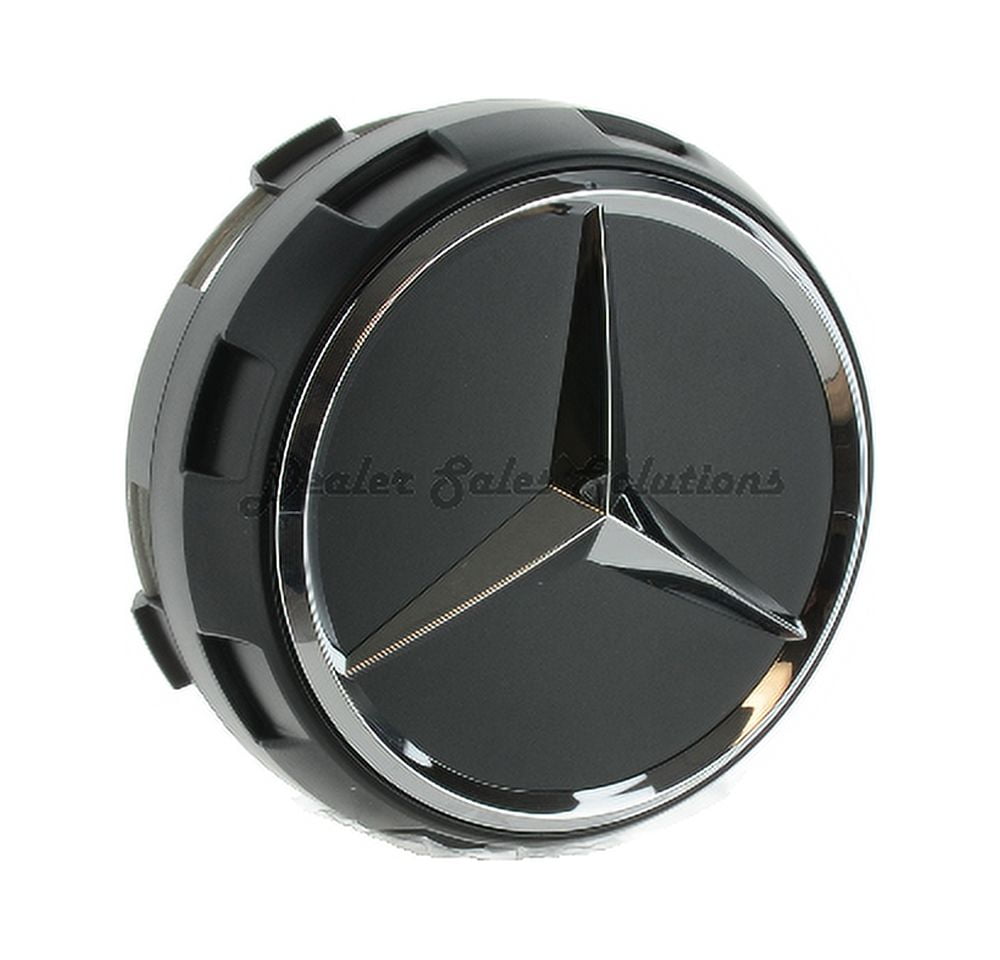 Genuine Mercedes Chrome Black Wheel Center Cap Hub Matte 75mm OEM ...