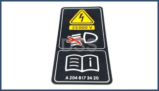 Genuine Mercedes E350 Labels Caution Sticker Guide Sign 2048173420 ...