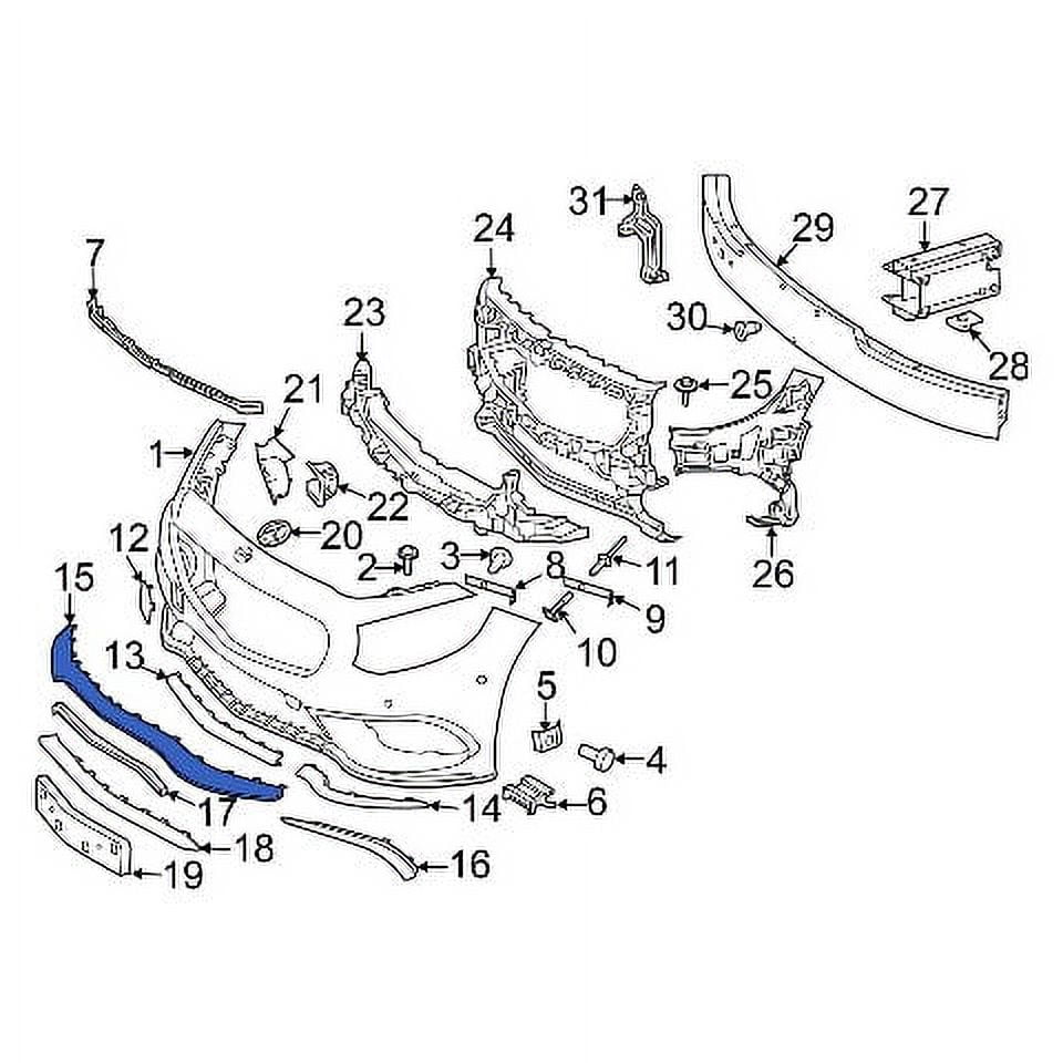Genuine Mercedes Front Bumper Grill Lower Molding Trim Chrome ...
