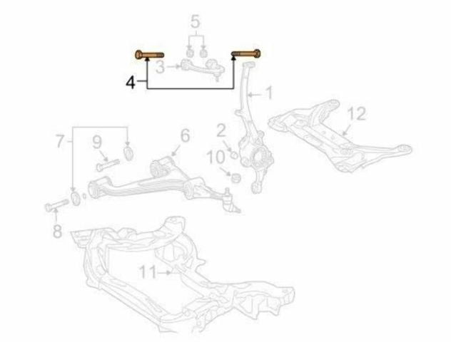 Genuine Mercedes Front Suspension Upper Control Arm Bolt (1) OEM ...