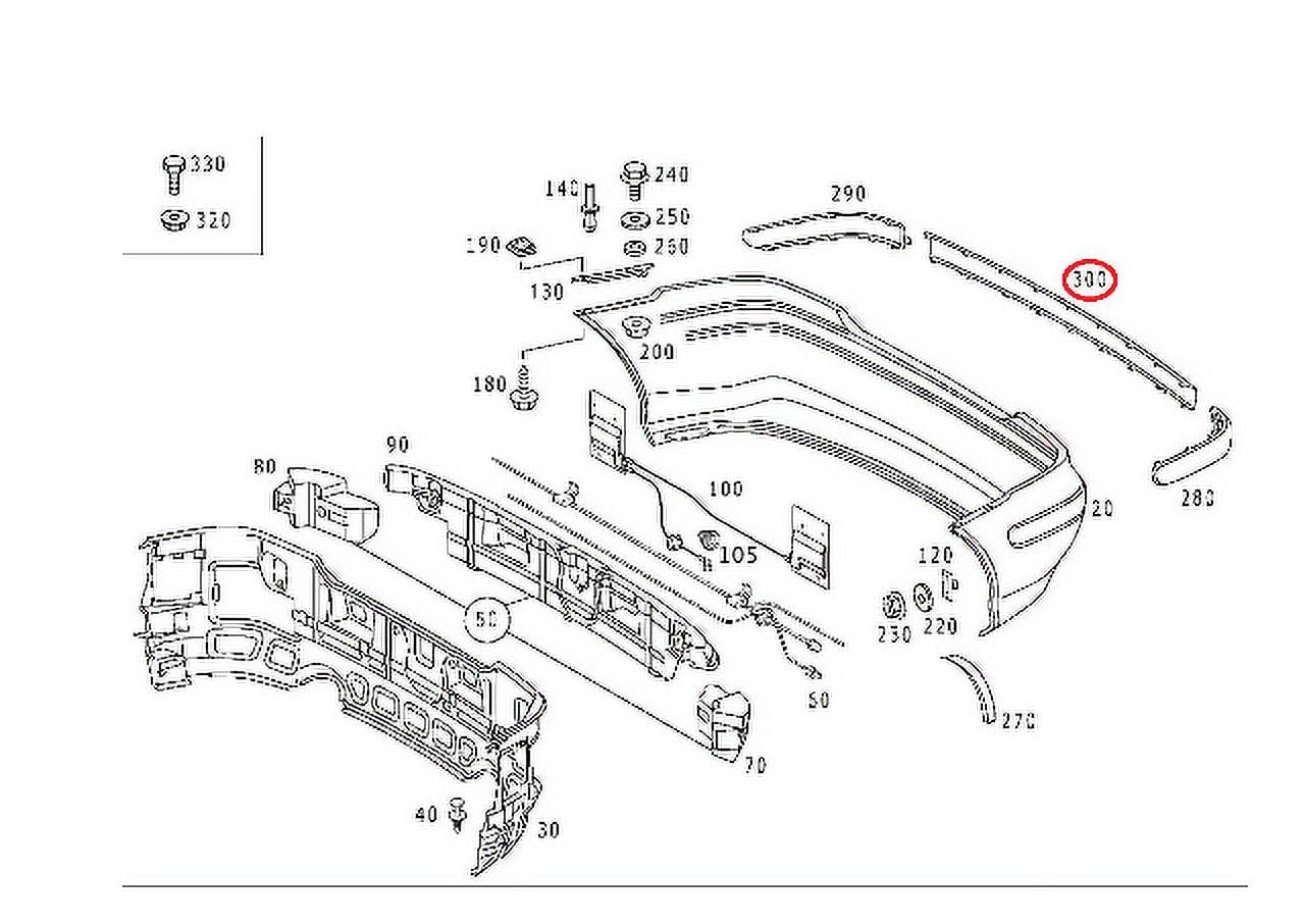 Genuine Mercedes SLK Rear Bumper Trim Molding Primed OE 17088500219999 ...