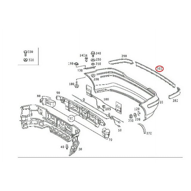 Genuine Mercedes SLK Rear Bumper Trim Molding Primed OE 17088500219999 ...