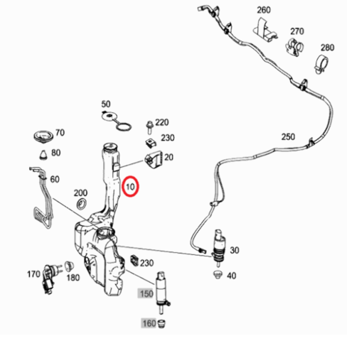 Genuine Mercedes Windshield Washer Fluid Reservoir Tank Container OE ...