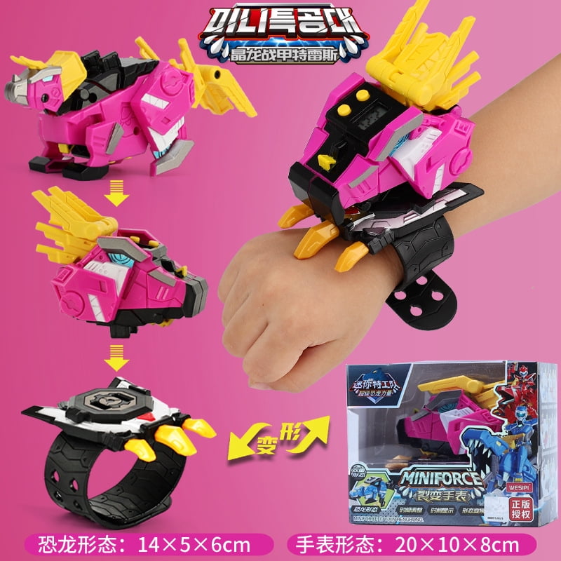 Genuine Mini secret service watch toy boy mecha deformation robot super ...