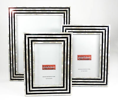 Genuine Mother of Pearl Black & White Art Deco Picture Frame 8X10 Photo ...