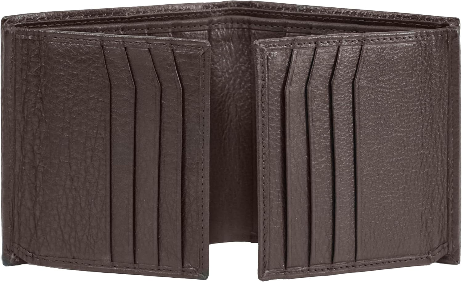 Genuine Nappa Cow Leather Thick Dual Credit Card ID Flap Quad Fold ...