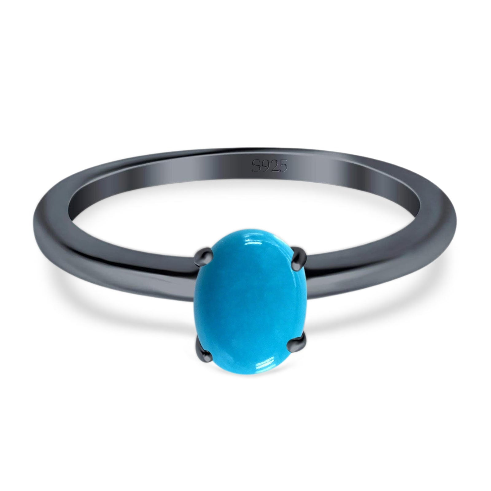 Genuine Natural Arizona Sleeping Beauty Turquoise Black Tone Silver ...