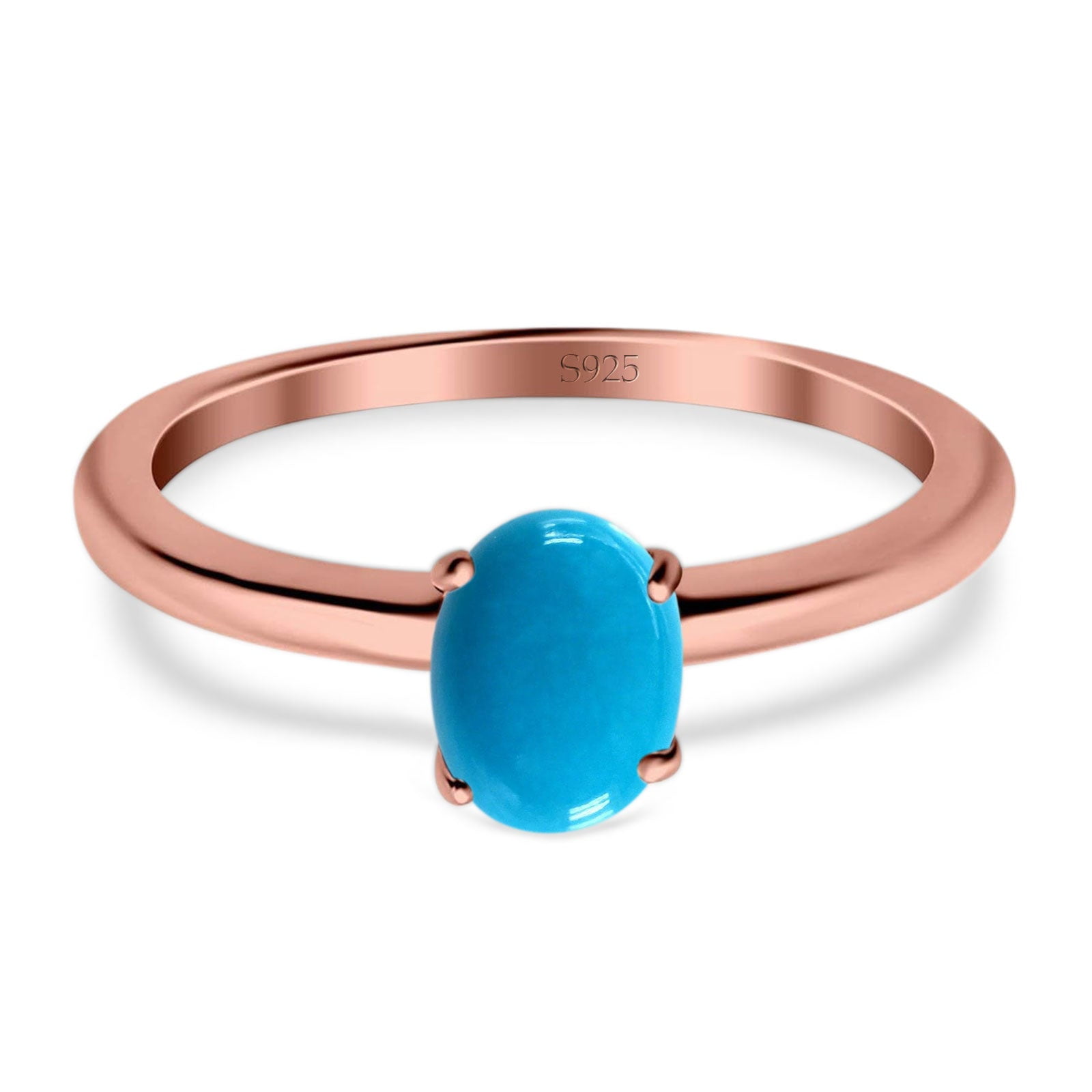 Genuine Natural Arizona Sleeping Beauty Turquoise Rose Tone Silver Size ...