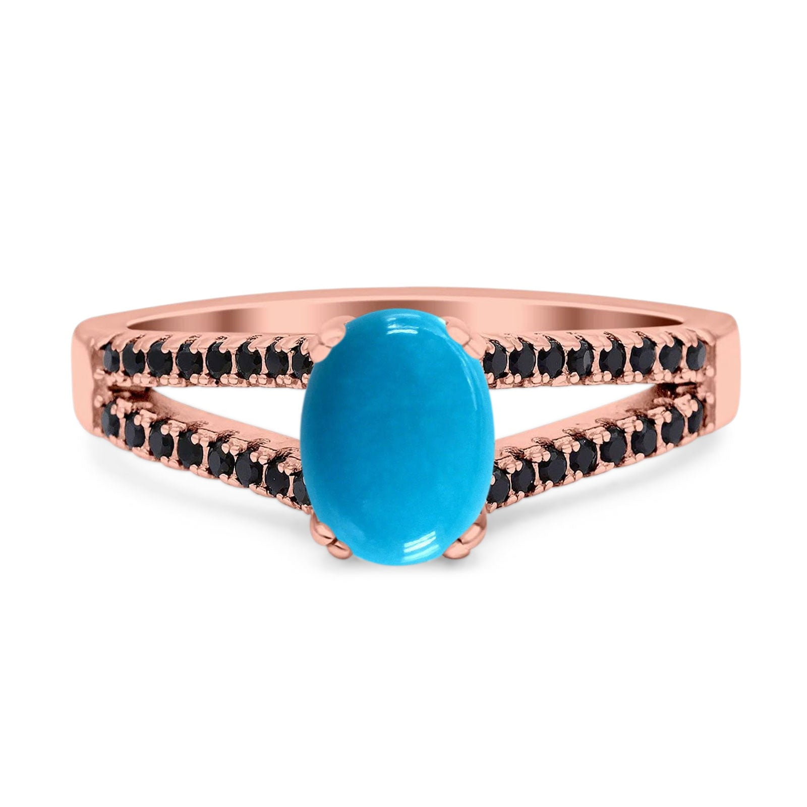 Genuine Natural Arizona Sleeping Beauty Turquoise Rose Tone Silver Size ...