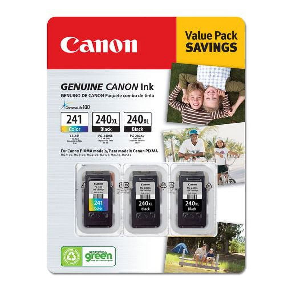 Canon PG-240XL/CL-241 Genuine OEM Ink Cartridges, Black/Tri-Color, 3 ...