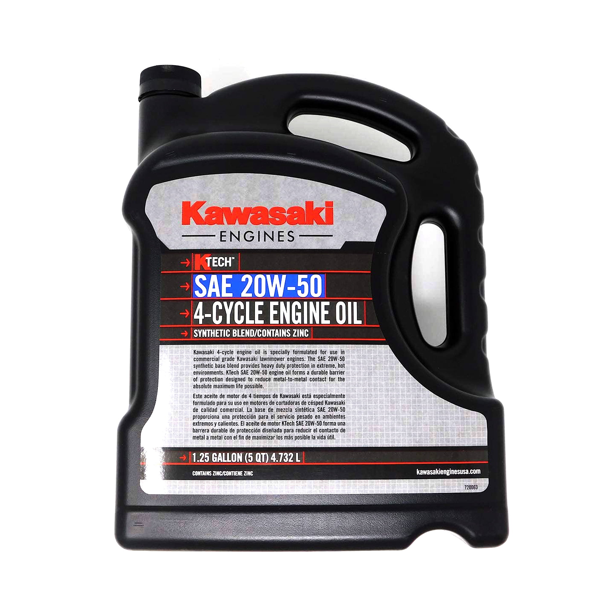Kawasaki KTech SAE 20W-50 5QT Motor Oil for 4 Stroke Engines / FH500V-AS34, FH580V-BS36, 99969 ...