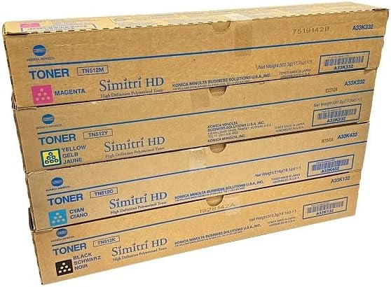 Genuine OEM Konica Minolta TN512 Complete Toner Cartridge Set CMYK for ...