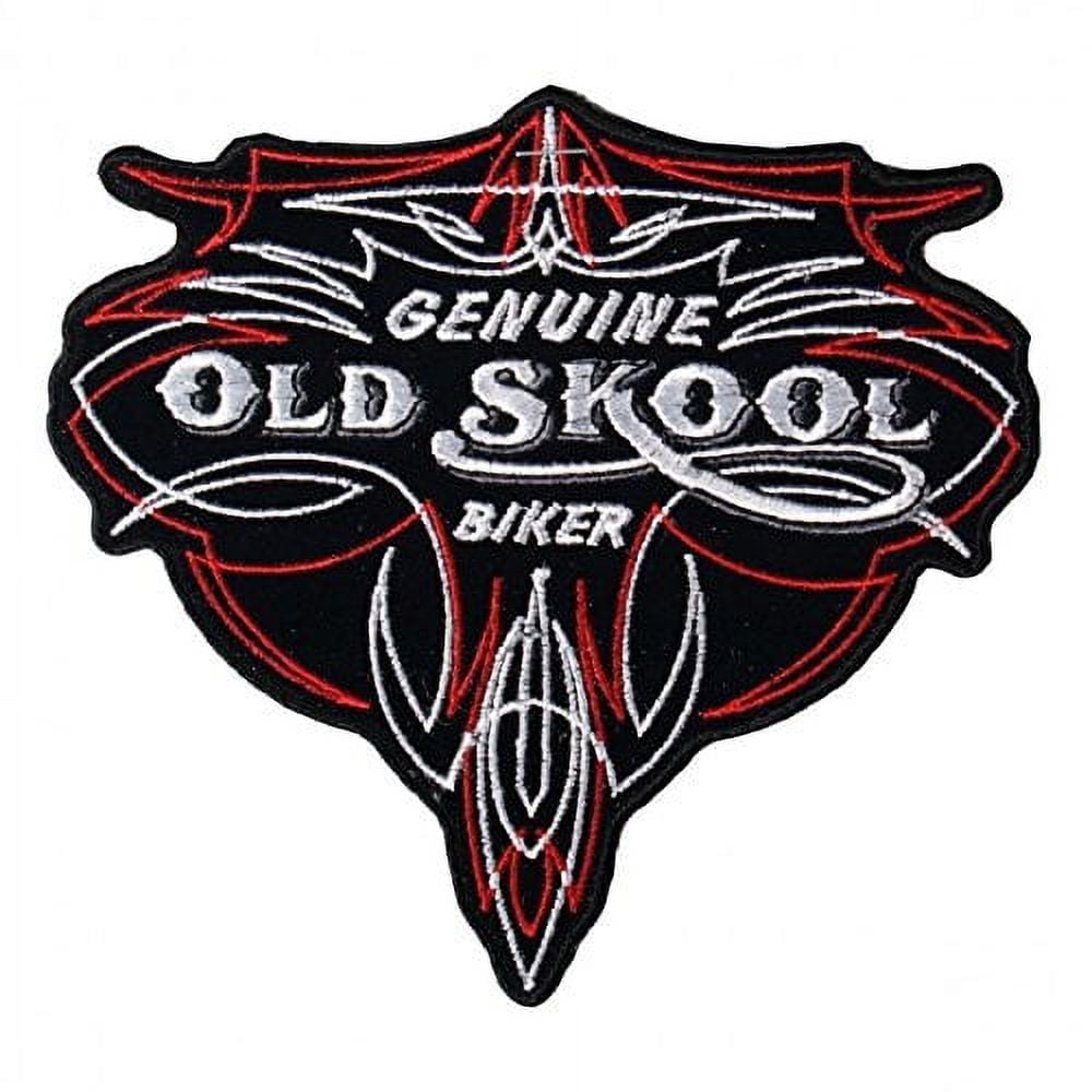 Genuine Old Skool Biker Pinstripe - Embroidered Iron-on/Sew-on Rayon ...