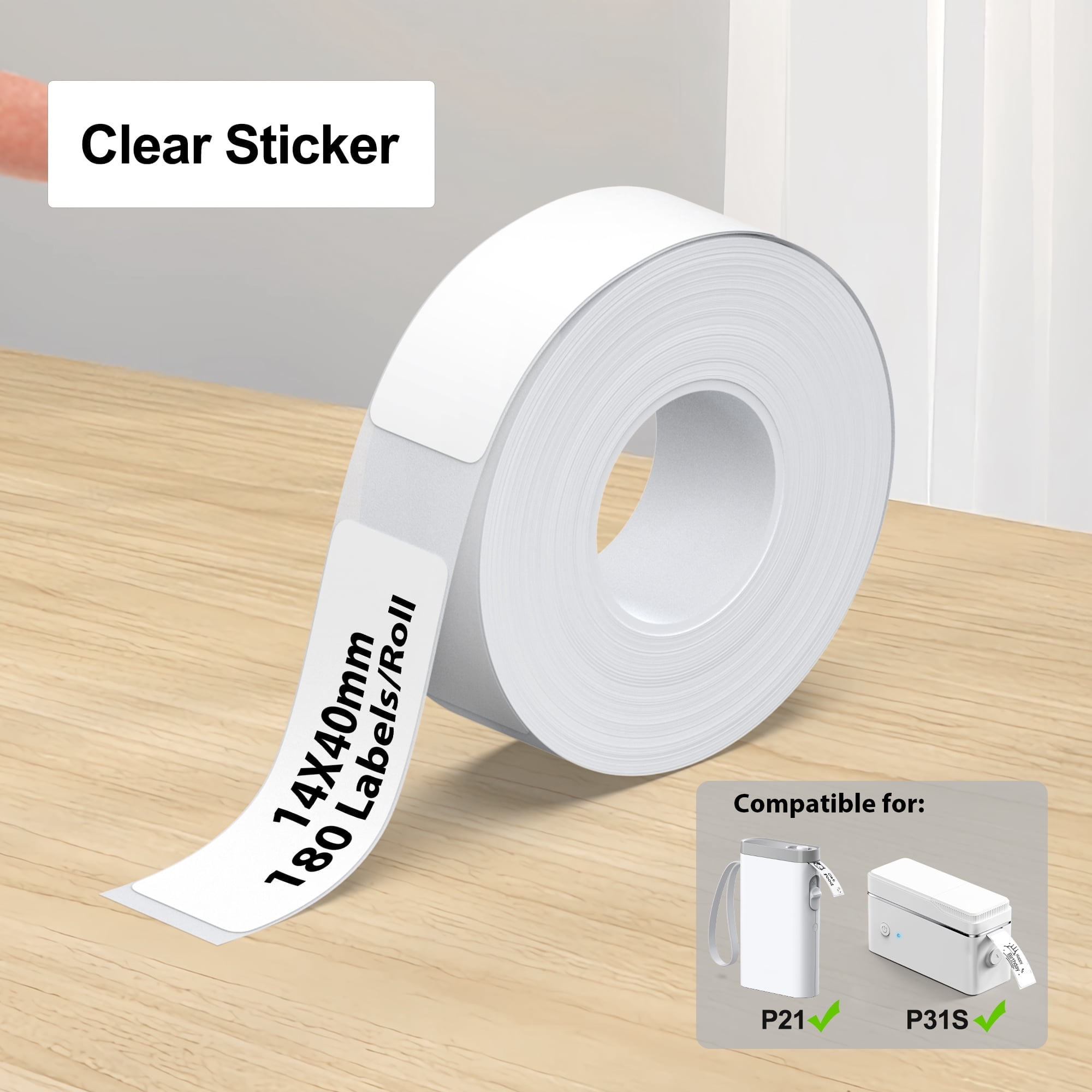 Genuine P21 Label Maker Tape, 14x40mm (0.55"x1.57") Self-Adhesive Label ...