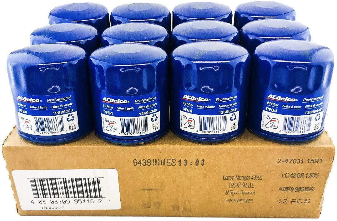 MPR Genuine PF64 Engine Oil Filter, Pack of 12, Compatible with ...