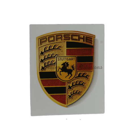 Genuine Porsche Crest Vinyl Sticker Decal Gold Colored Porsche Design 6 ...